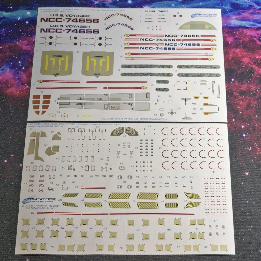 Waterslide Decals for 1:670 Scale INTREPID CLASS U.S.S. VOYAGER ...