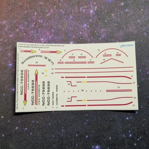 Waterslide Decals for 1:1400 Scale Defiant Class U.S.S. DEFIANT NX ...