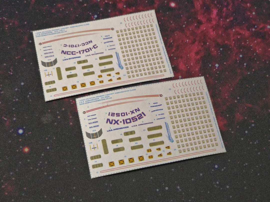 Waterslide Decals for 1:2500 Scale PROBERT Ambassador Class Concept ...