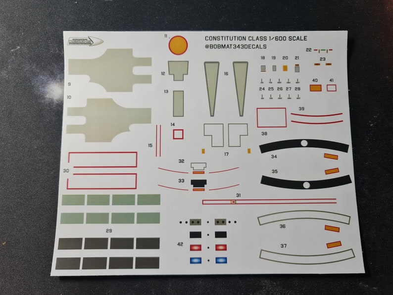 Waterslide Decals for 1:1000 Scale TOS Constitution Class USS - Etsy