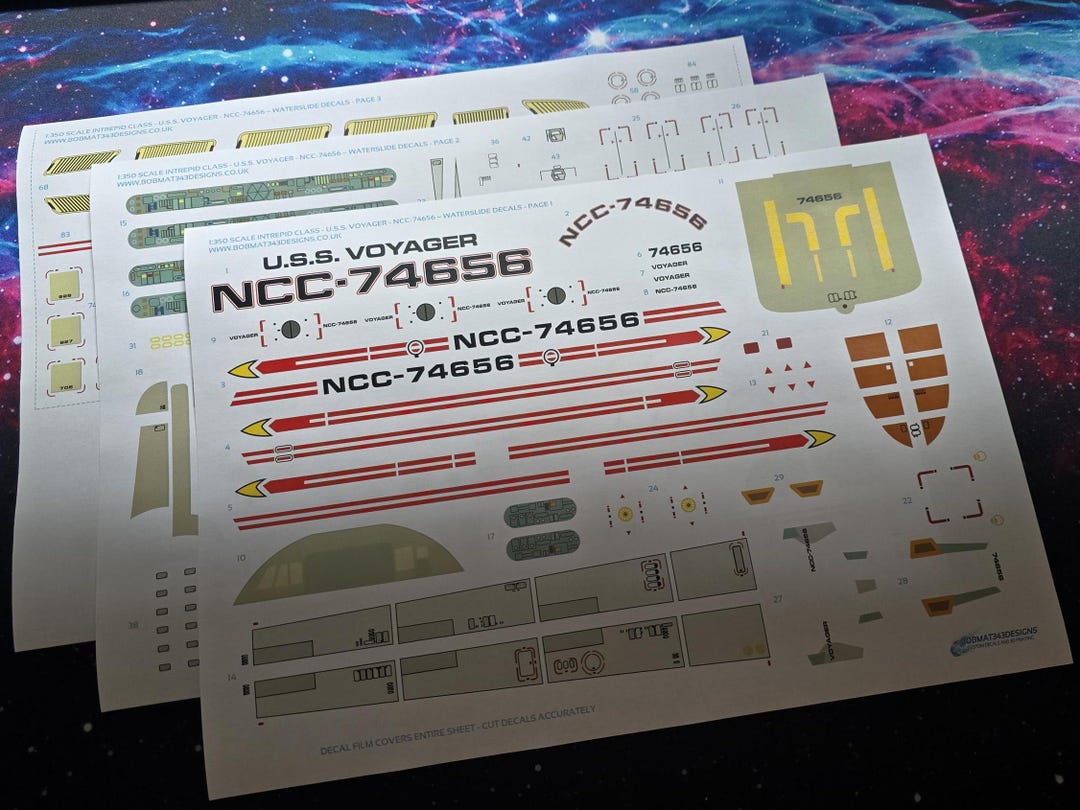 Waterslide Decals for 1:350 Scale INTREPID CLASS U.S.S. VOYAGER ...