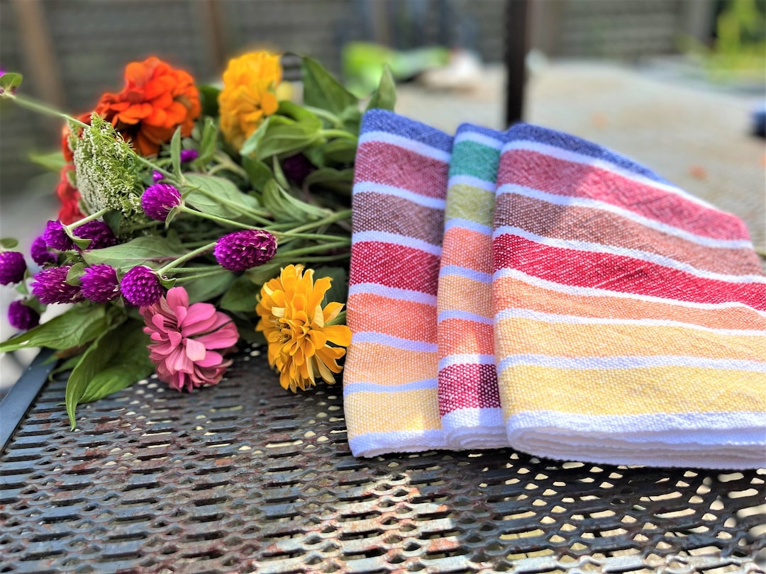 1960s Retro Tea Towel: Striped Boho Kitchen Decor - Etsy