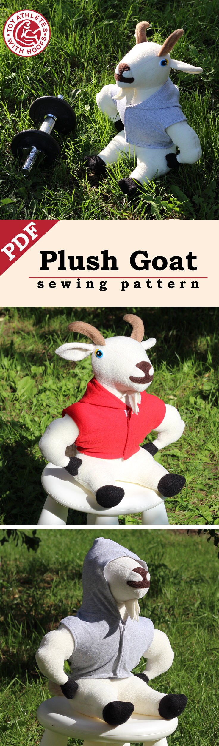 Goat sewing pattern stuffed animal pattern. PDF instant | Etsy