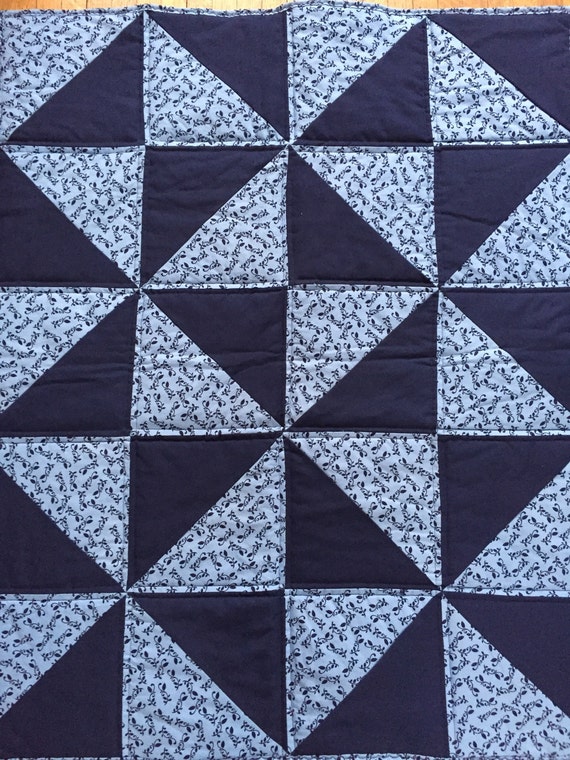 Navy Blue and Light Blue Quilt Wheelchair Quilt Lap Quilt | Etsy
