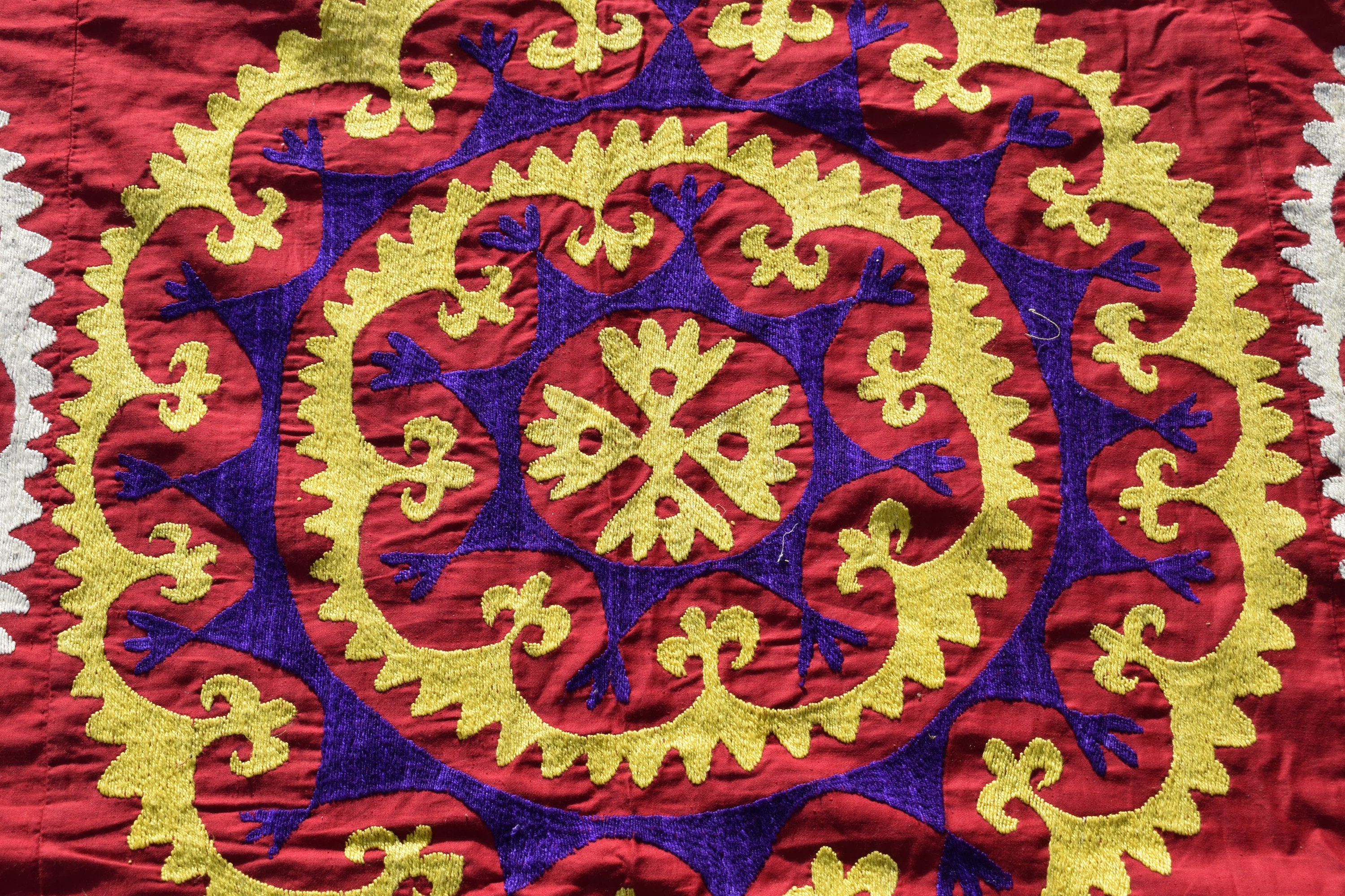 Home Decorative Vintage Cover Red Color Multi Embroidery Work - Etsy