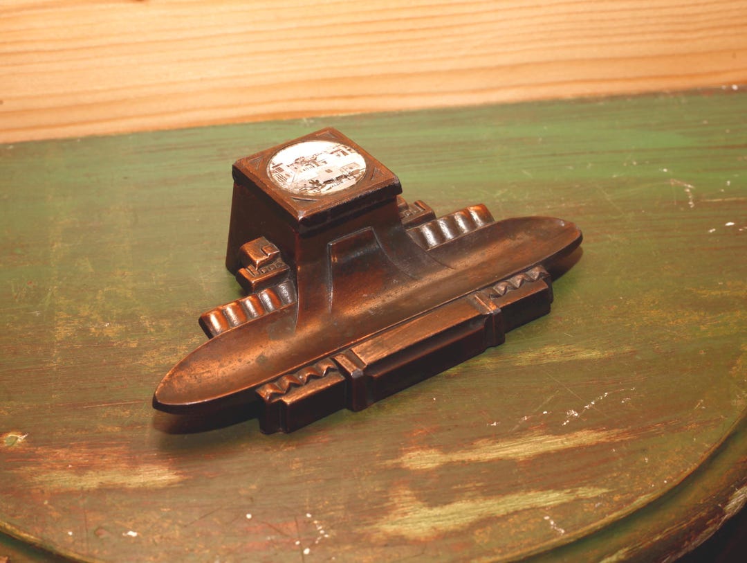 Antique French Inkwell - Inkwell and Pen Holder - French Calligraphy ...