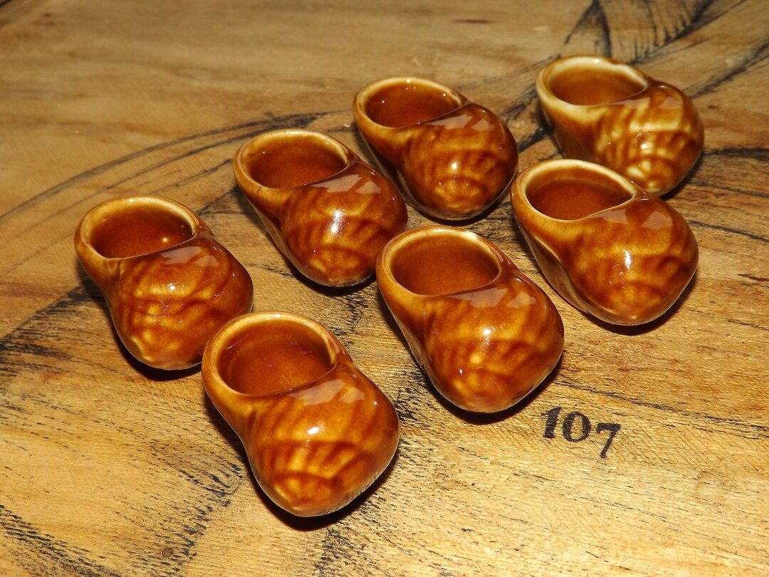 French Vintage Set of 7 Ceramic Snail Shells - Baking Dish for Snails ...