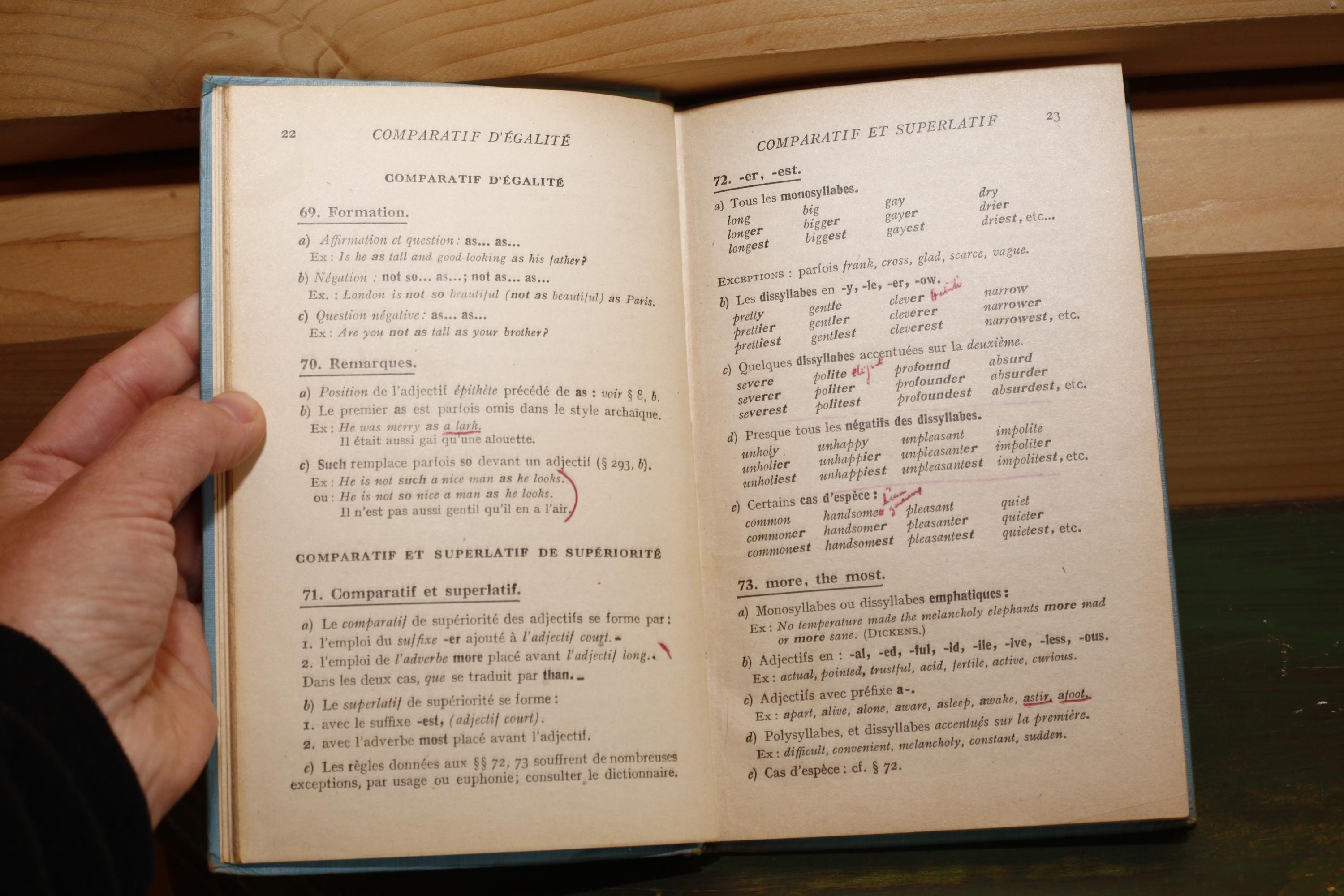 Vintage French Book to Learn English Grammaire De L'anglais Vivant 1942 ...