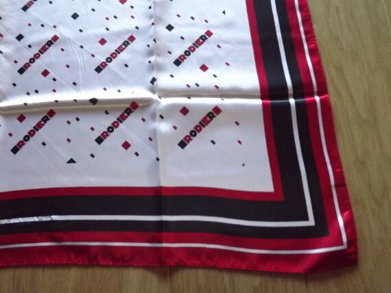 French Scarf Rodier Blue White Red - Shiny Scarf Fren… - Gem