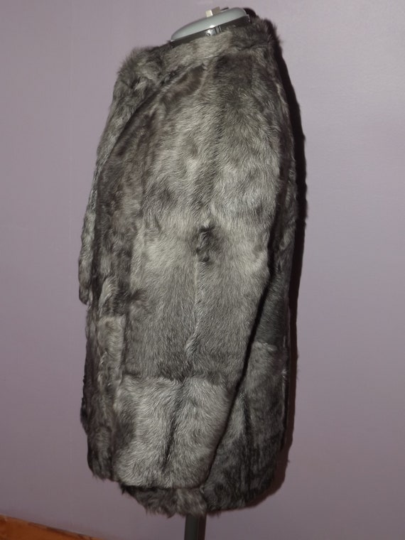 Vintage French Fur Coat - Grey Color Real Fur Coat 3/… - Gem