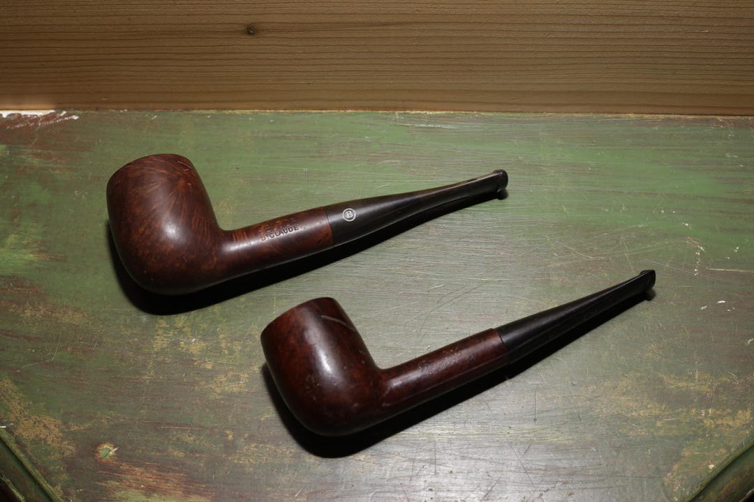Vintage Set of 2 French Wooden Smoking Pipe - Beldor St Claude ...