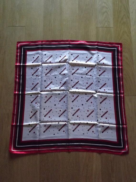 French Scarf Rodier Blue White Red - Shiny Scarf Fren… - Gem