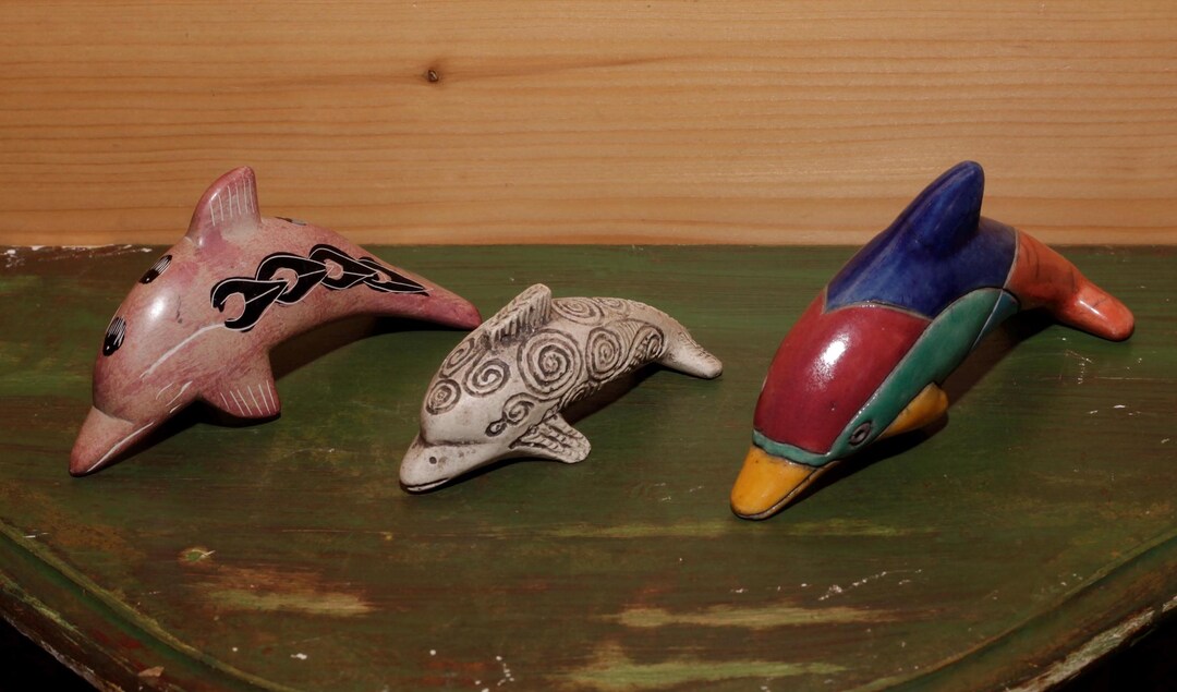 Vintage Set of 3 Dolphin Figurines - South African Ceramic Dolphin ...