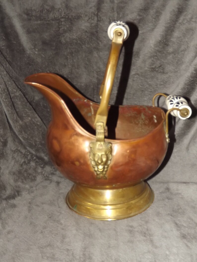 Vintage Large Scuttle Bucket Ash Bucket Brass and Copper - Etsy