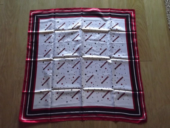 French Scarf Rodier Blue White Red - Shiny Scarf Fren… - Gem