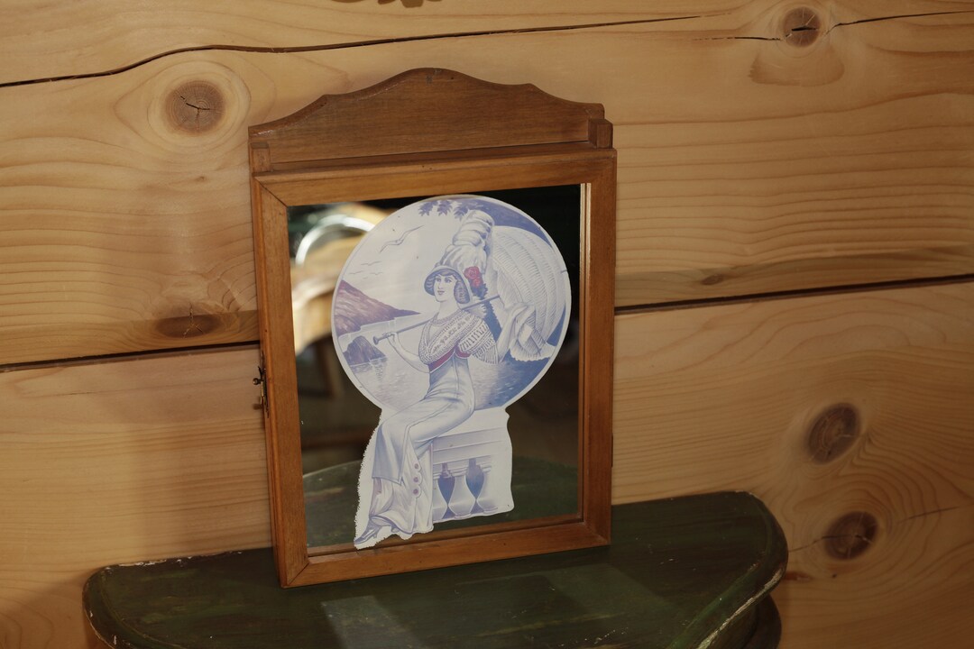 Vintage French Key Holder Box - Seaside Woman With Umbrella Fashion ...