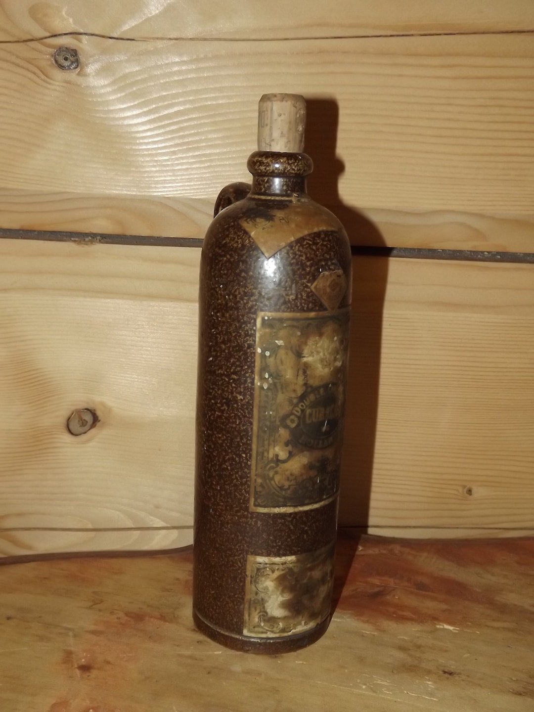Vintage French Curaçao Stoneware Bottle Felix Potin - Stoneware Bottle ...