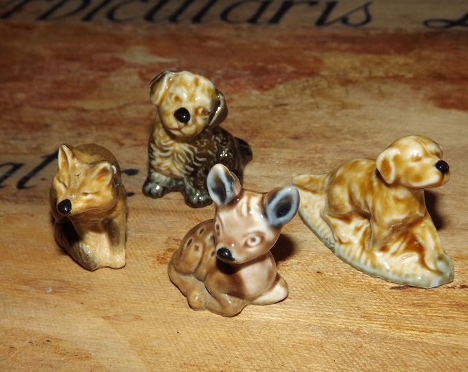 Vintage English WADE Porcelain Animals Figures - Set of 4 Miniatures ...