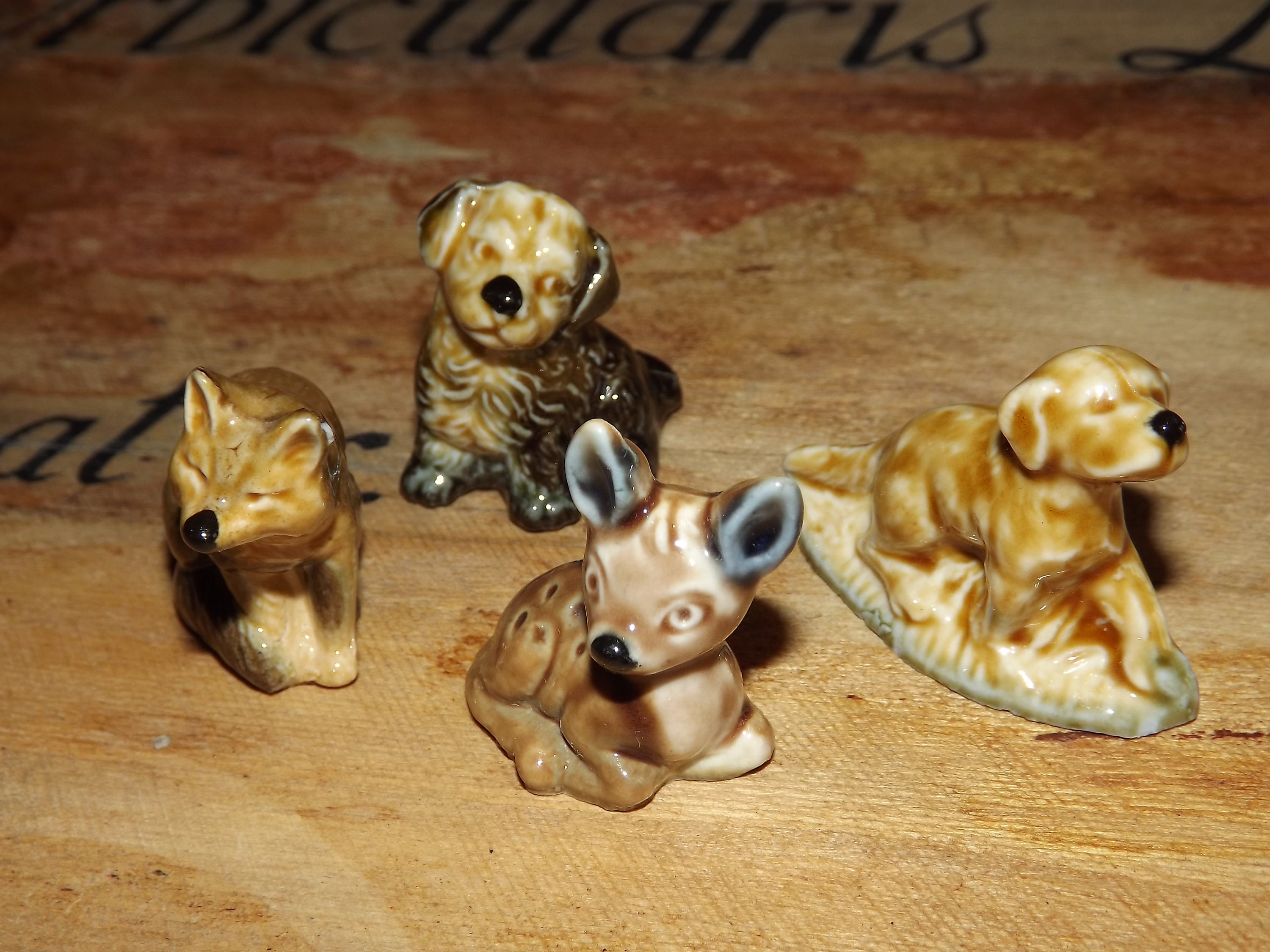 Vintage English WADE Porcelain Animals Figures Set of 4 | Etsy