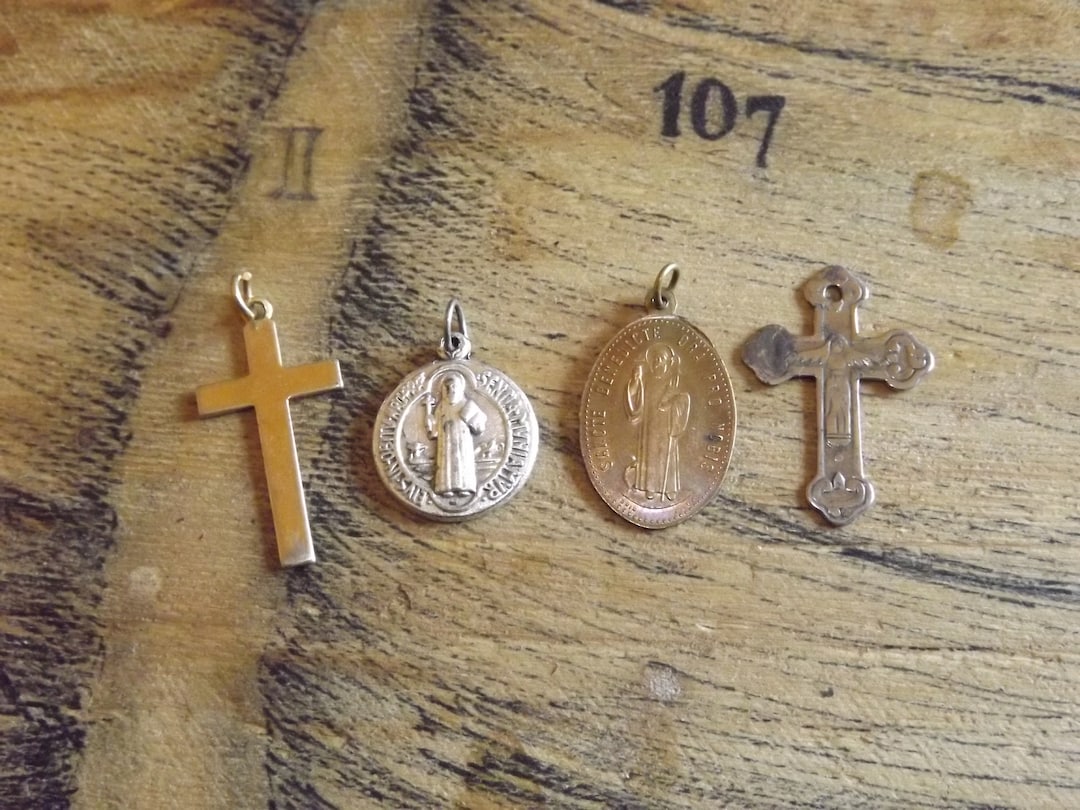French Set of Crosses and Medals - Antique and Vintage Christian ...