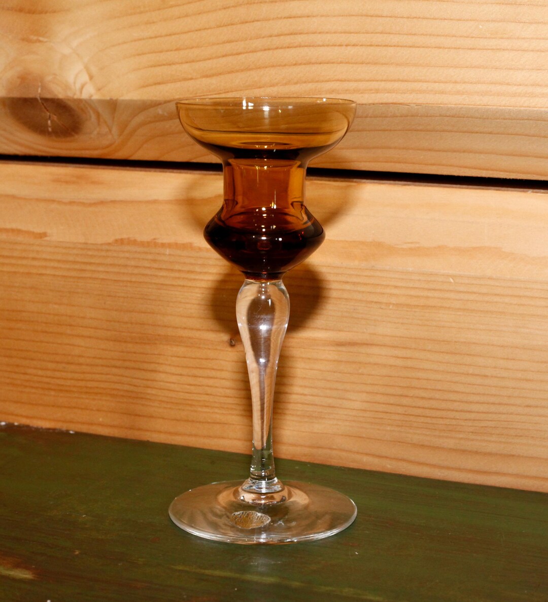 Vintage Eneryda Glasbruk Sweden Smoky Glass Candle Holder - Swedish ...