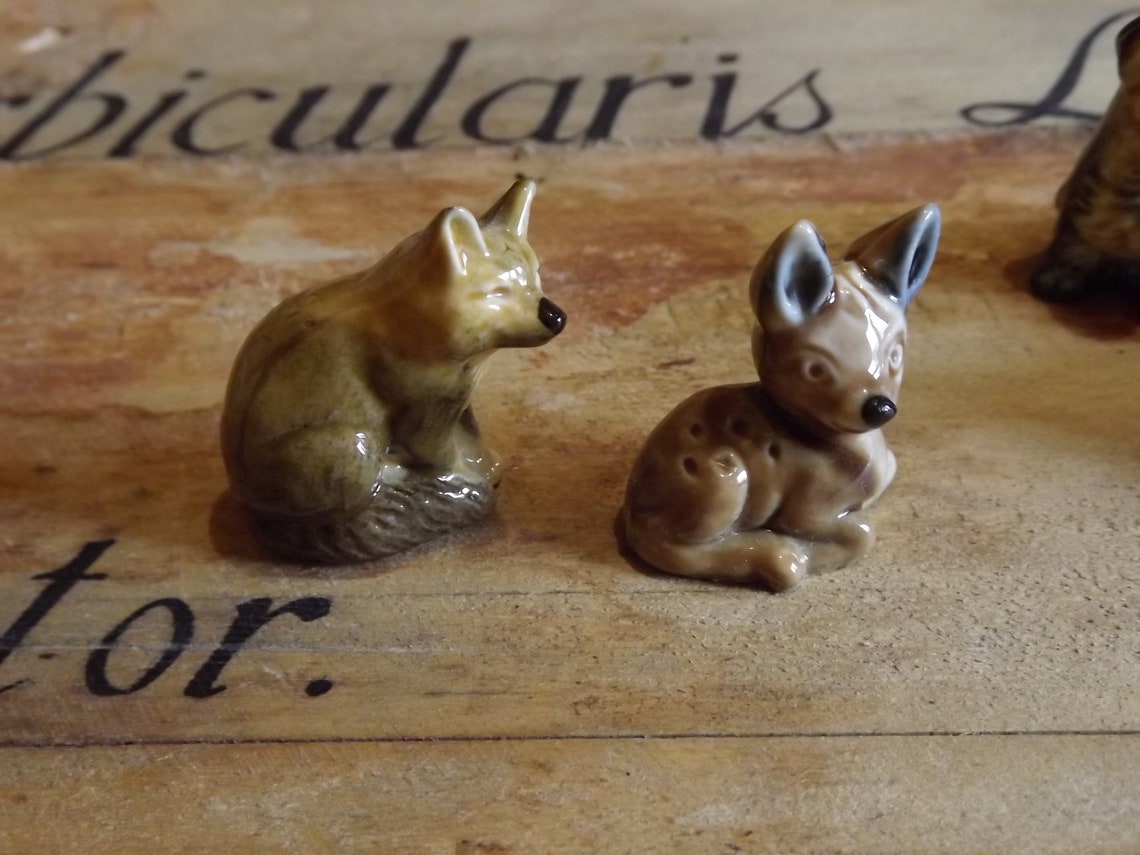 Vintage English WADE Porcelain Animals Figures Set of 4 | Etsy