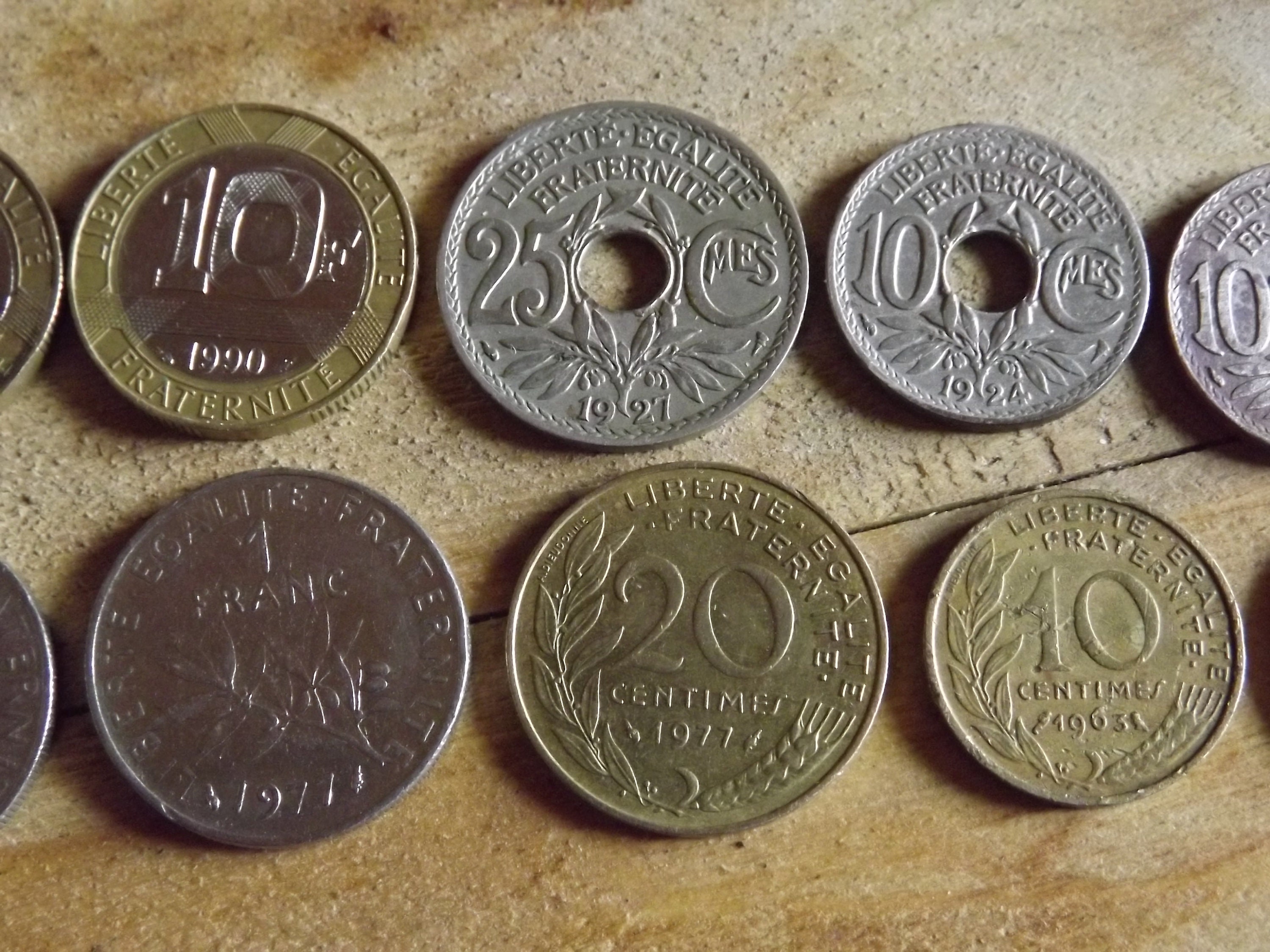 Set of 13 French Coins Francs From 1920s to 1990s French - Etsy