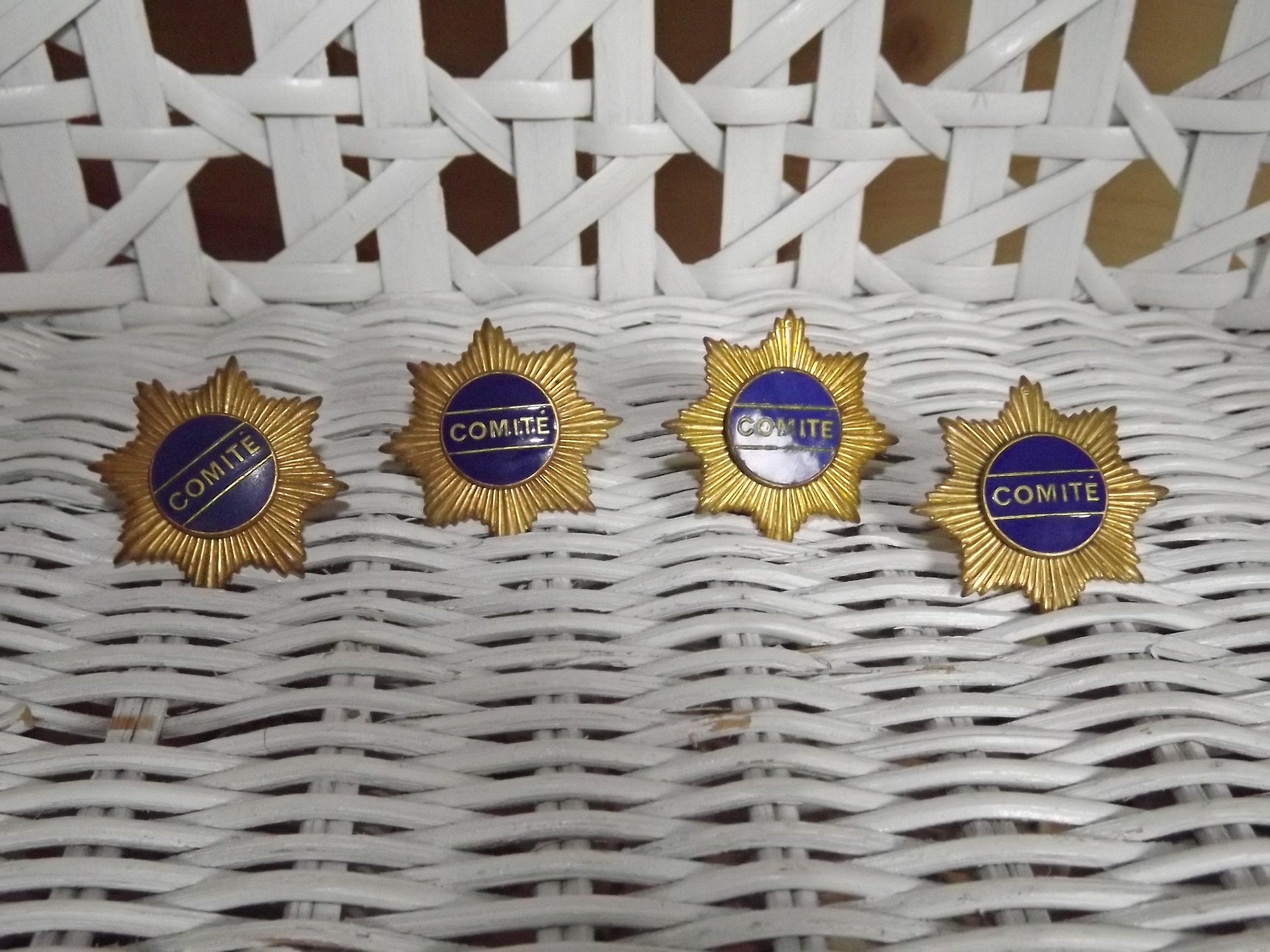 Vintage French Comité Brooch Pin - Blue Enamel Committee and Golden ...