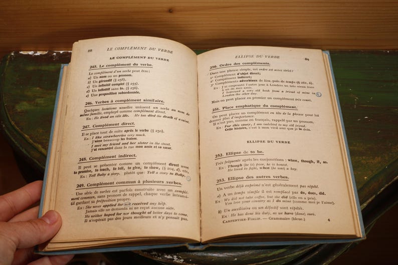 Vintage French Book to Learn English Grammaire De L'anglais Vivant 1942 ...