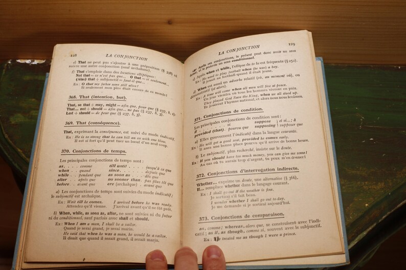 Vintage French Book to Learn English Grammaire De L'anglais Vivant 1942 ...