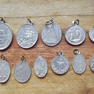French Set of 11 Christian Aluminium Medals - Catholic Medals - St ...