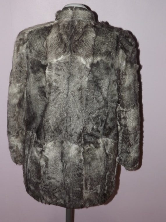 Vintage French Fur Coat - Grey Color Real Fur Coat 3/… - Gem