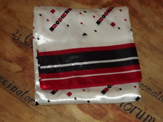 French Scarf Rodier Blue White Red - Shiny Scarf Fren… - Gem