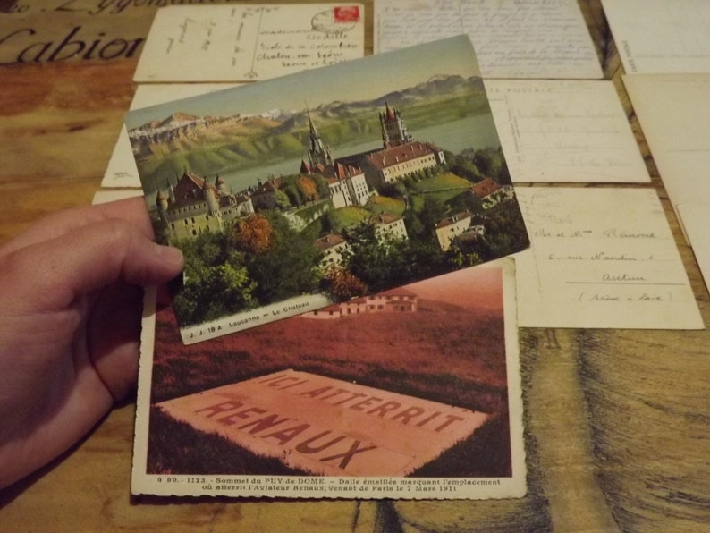 Vintage Set of 11 Colored Postcards 30s/40s From France - Written and ...