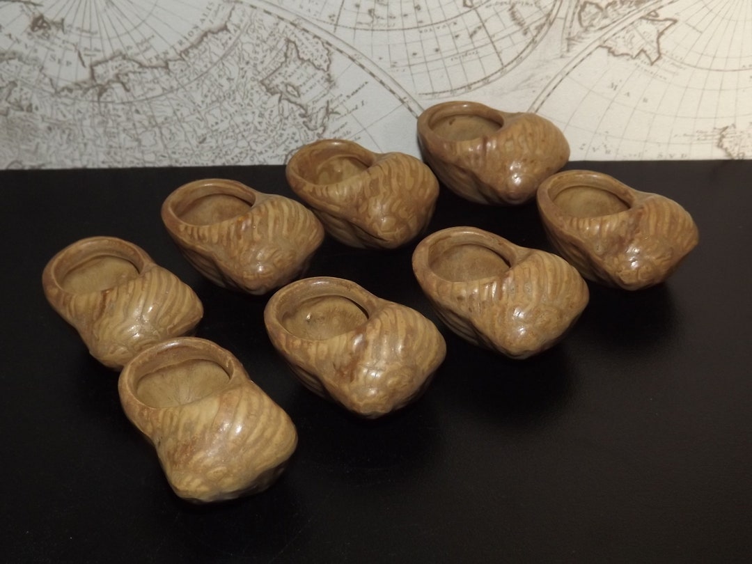 French Vintage Set of 8 Ceramic Snail Shells - Baking Dish for Snails ...