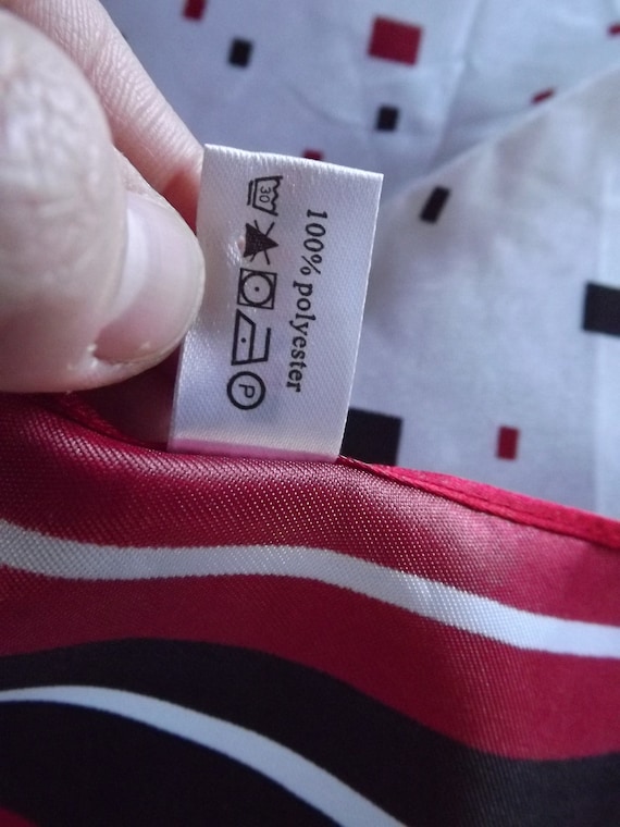 French Scarf Rodier Blue White Red - Shiny Scarf Fren… - Gem