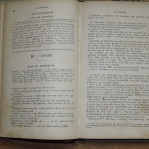 Antique French School Book 1910 French Grammar Book Exercises Français ...