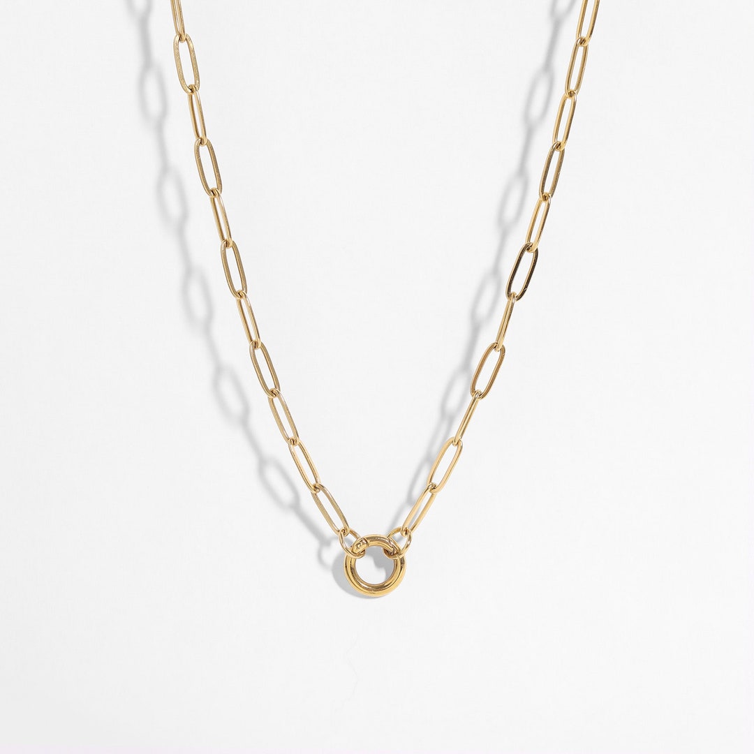 Paperclip Charm Keeper Necklace | Waterproof, Hypoallergenic, Charm ...