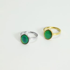 Gold Statement Mood Ring, Color Changing Ring, Gold Mood Ring, Unique ...