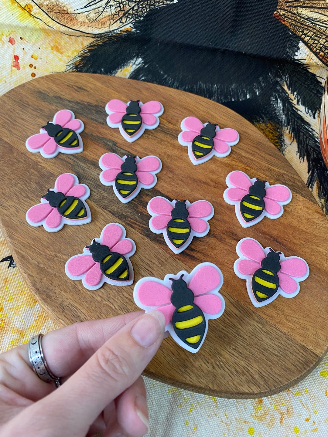 Bumble Bee Felt Stickers / Handmade Die Cut Cardmaking Craft - Etsy