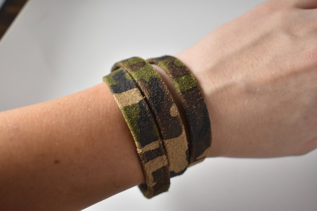 Suede Camo Wrap Bracelet - Magnetic Clasp - Etsy