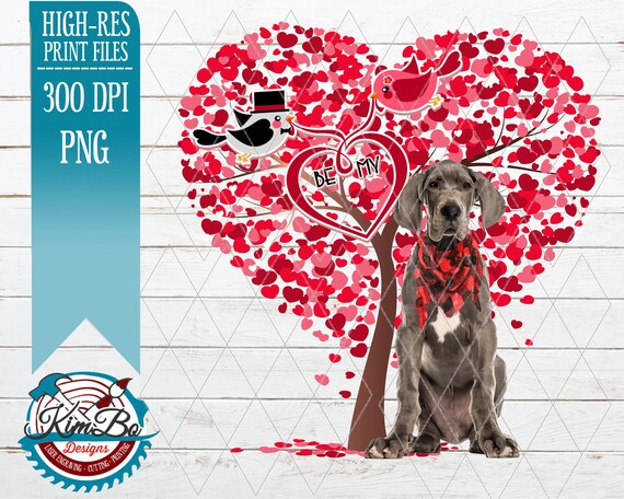 Great Dane 1 Dog Be My Valentine clipart instant download | Etsy