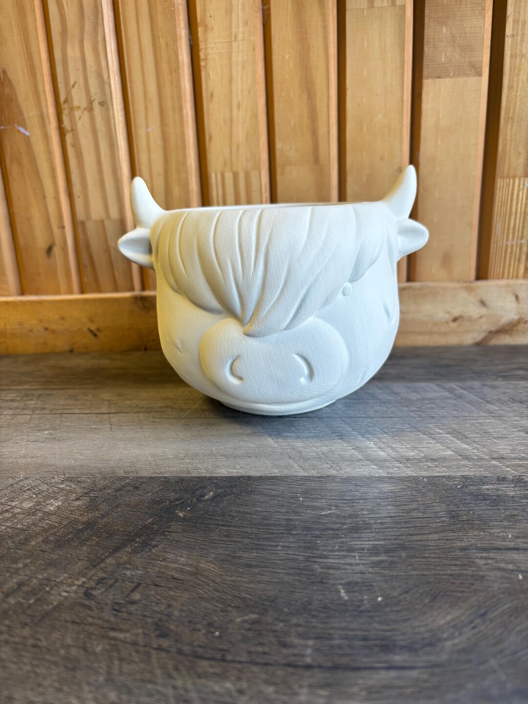 Ceramic Unpainted Highland Cow Planter Bowl, Free Shipping - Etsy