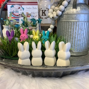 Unpainted Set of 4 Ceramic Peeps Paint Your Own Pottery Mini Rabbit ...
