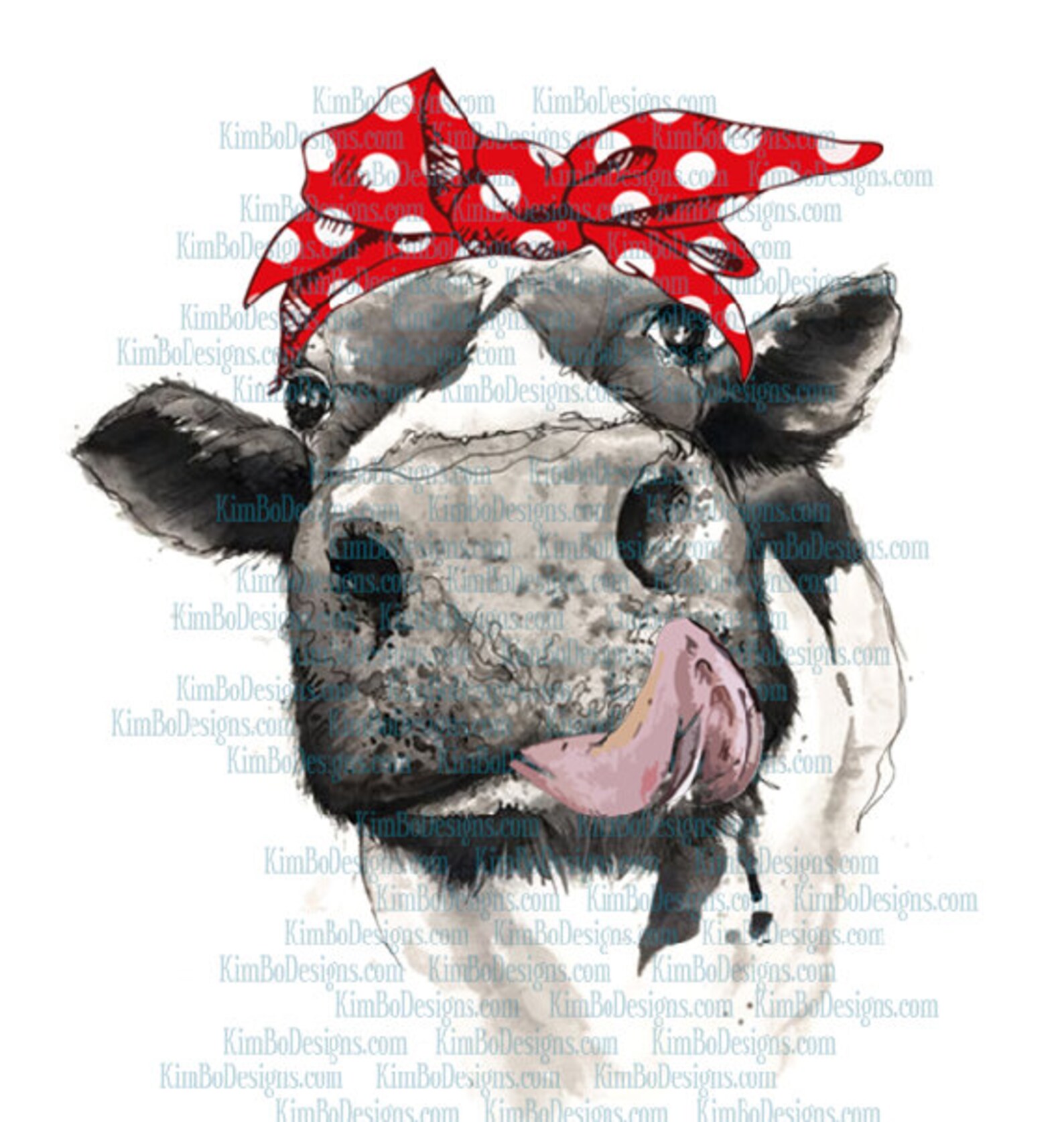 Cute Cow Bandana clipart instant download Sublimation | Etsy