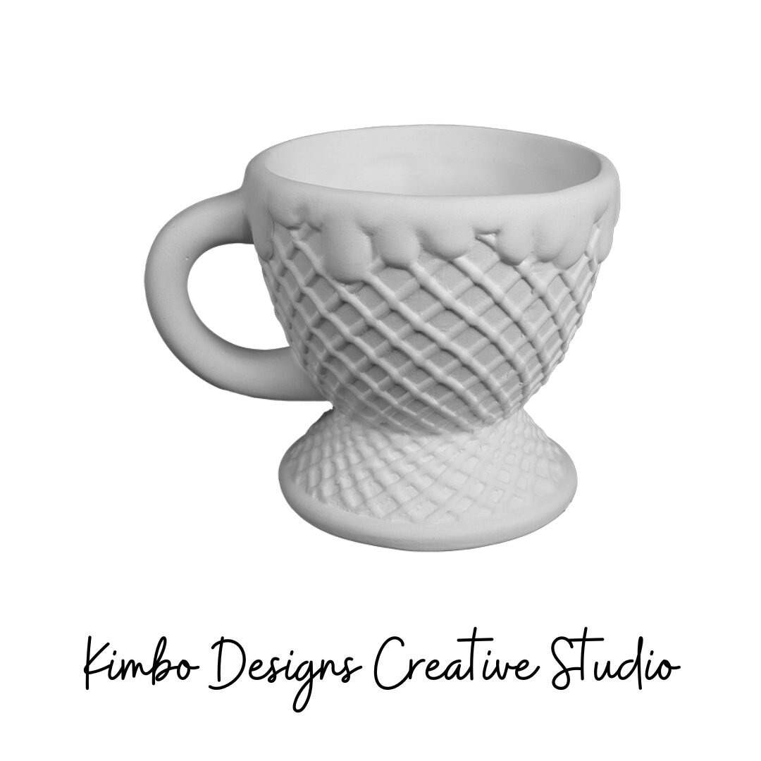 Unpainted DIY Ceramic Bisque Ice Cream Sundae Mug, Free Shipping - Etsy