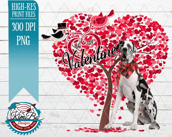 Great Dane 3 Dog Be My Valentine clipart instant download | Etsy