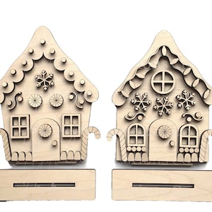 DIY Unpainted Wooden Gingerbread Houses Kit - Etsy