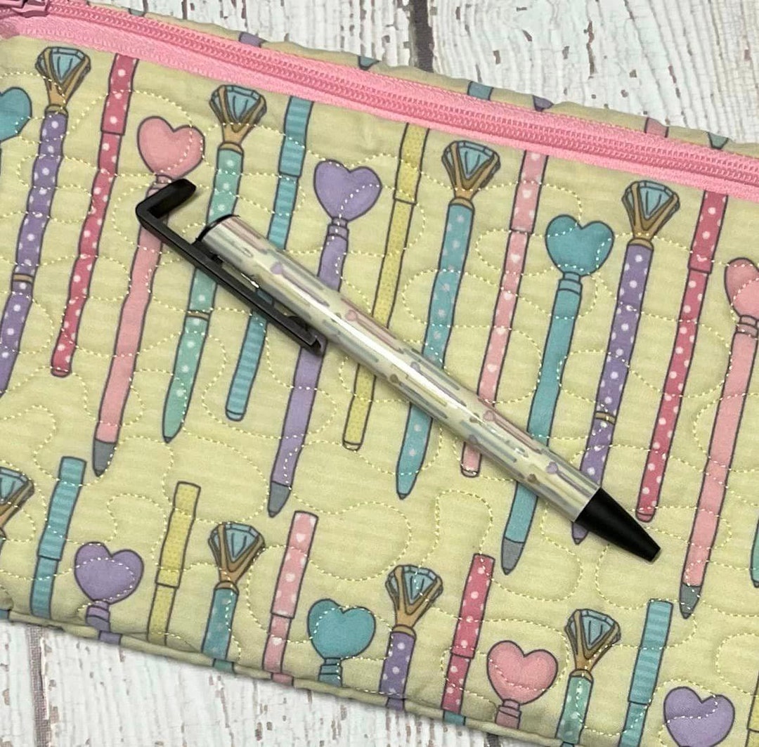 Pretty Pens Custom Sublimated Fabric Zipper Bag, Large With Matching ...