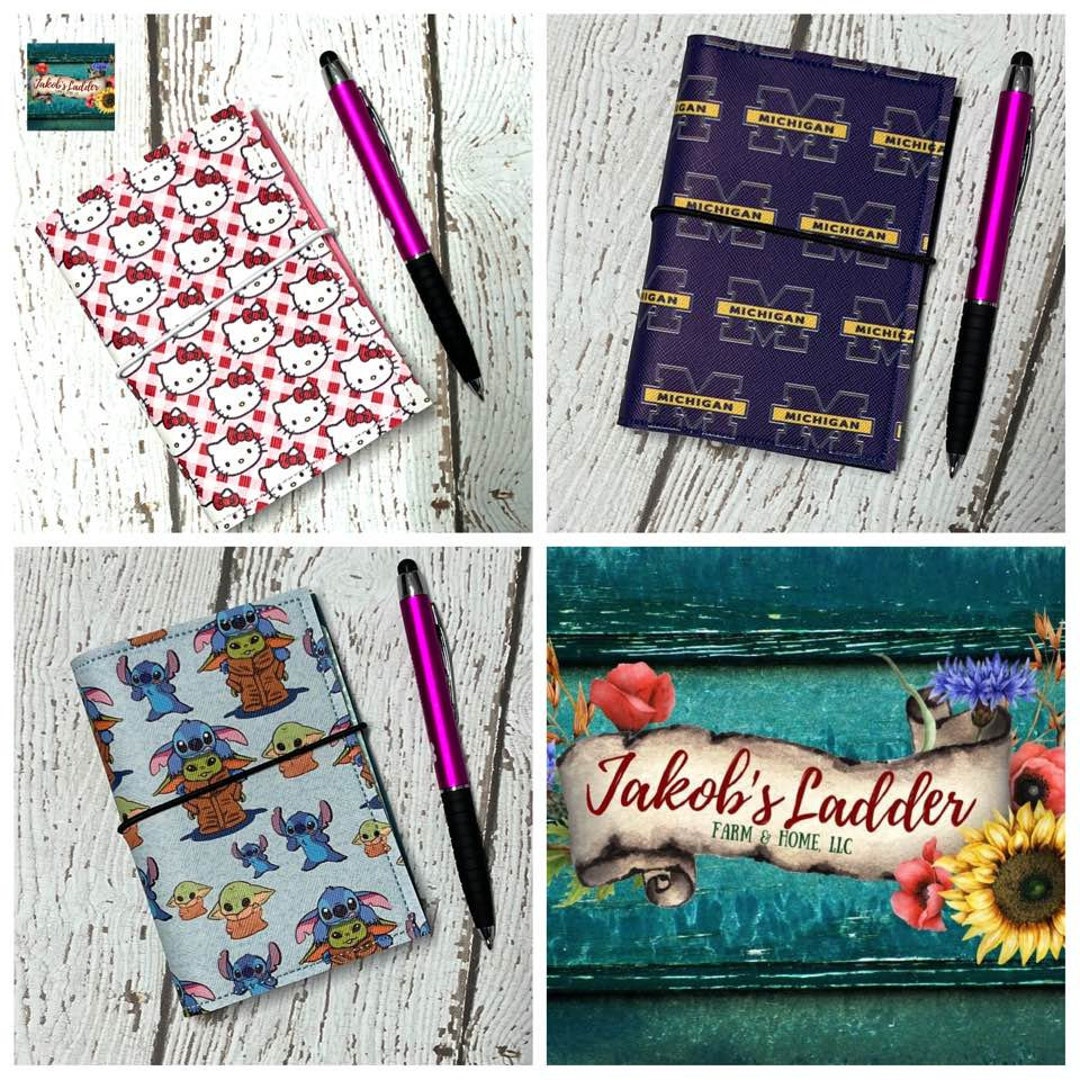 Mini Composition Books With Covers, Marine Vinyl Inside With 2 Pockets ...
